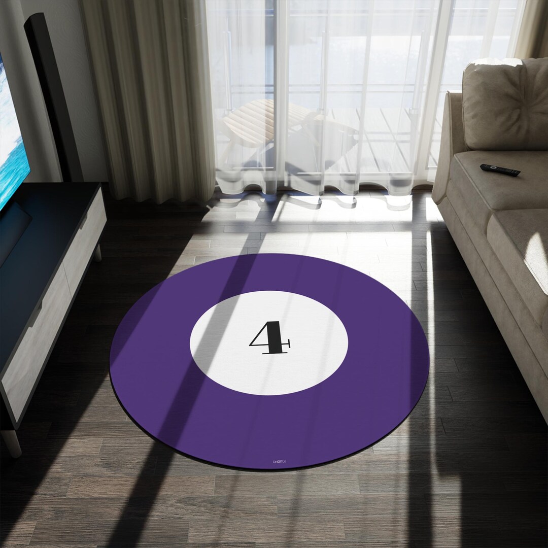 Billiard Ball Round Rug, Game Room Decor, Circular Carpet, Pool Table ...