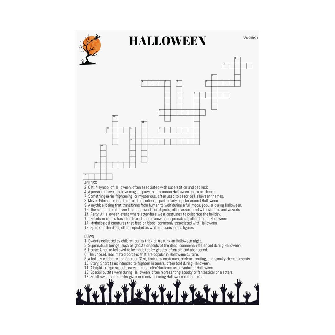Halloween Puzzle Vertical, Matte Halloween Decor, Spooky Wall Art Print ...
