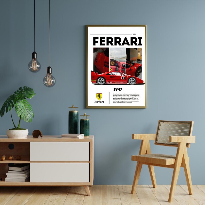 Ferrari Enzo Silk Poster, Sports Car Wall Art, Luxury Car Print, Man ...