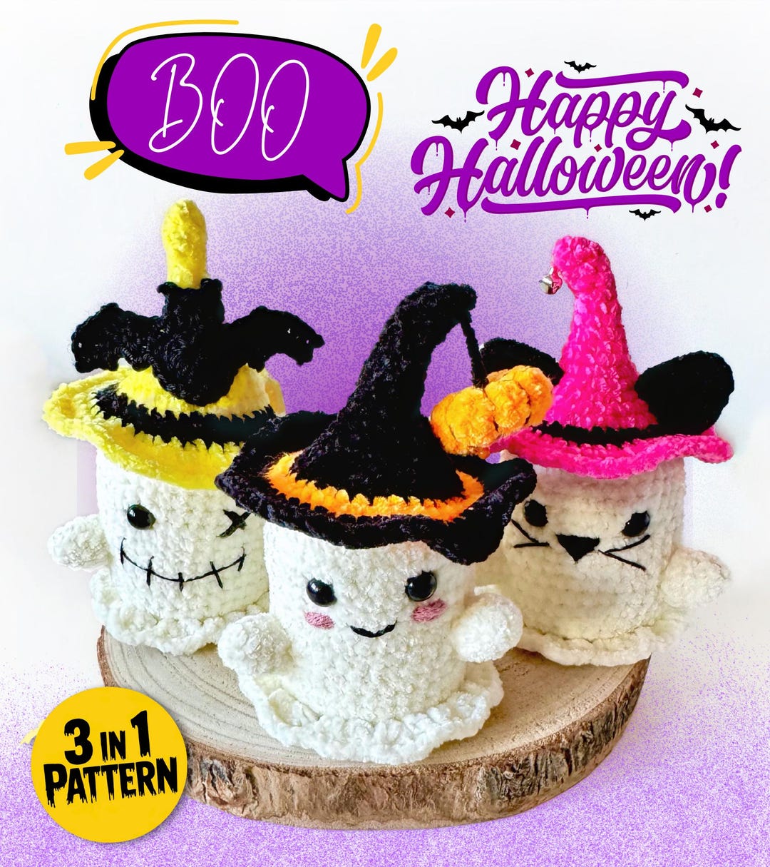 Boo the Ghost Amigurumi Crochet Pattern PDF | Easy Halloween Pattern ...