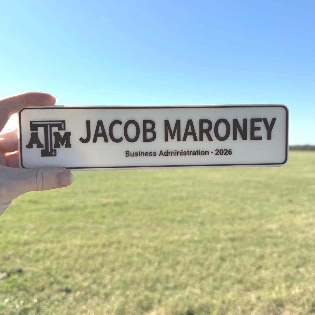 Personalized Texas A&M Nameplate I Aggie Name Sign I Custom Desktop ...