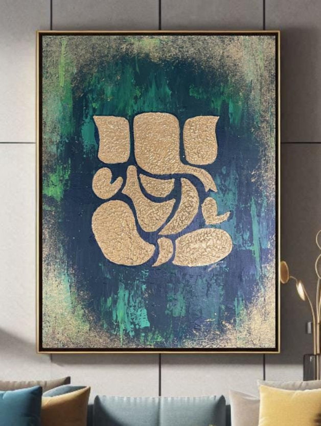 Ganesh Original Art | Living Room Art Work | Textured Canvas Art ...