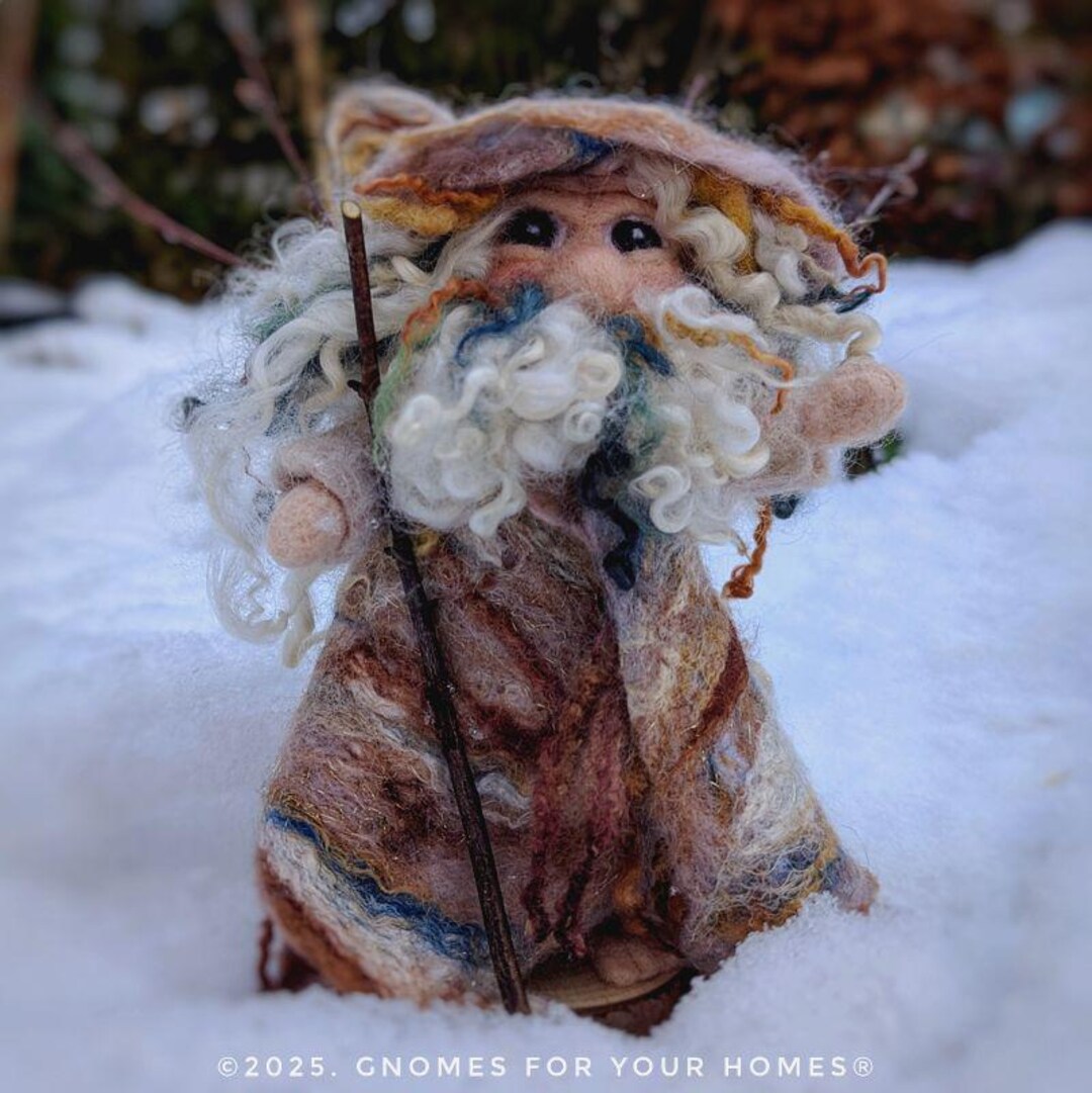Hand Felted Birchwood Gnome, OOAK Wanderling Doll - Etsy