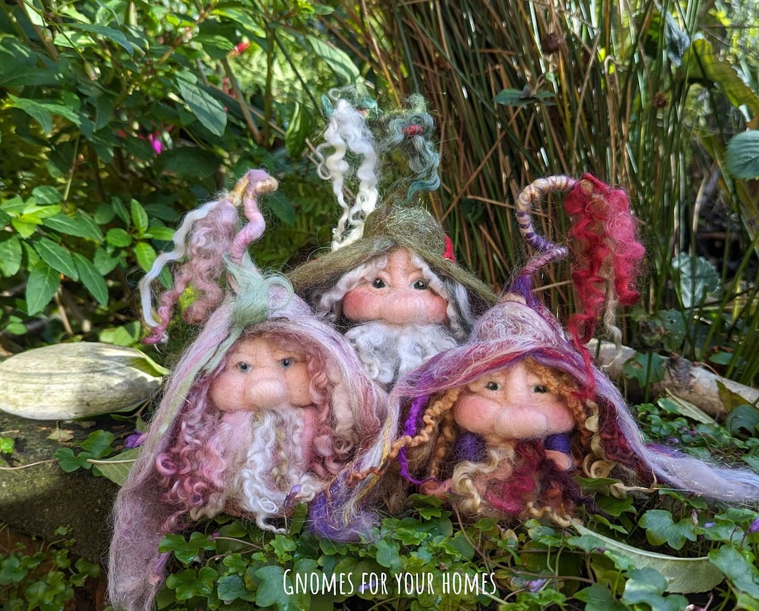 Custom Needle Felted Wool Woodland Sprout Gnome Gnome 6 Inches. Made to ...