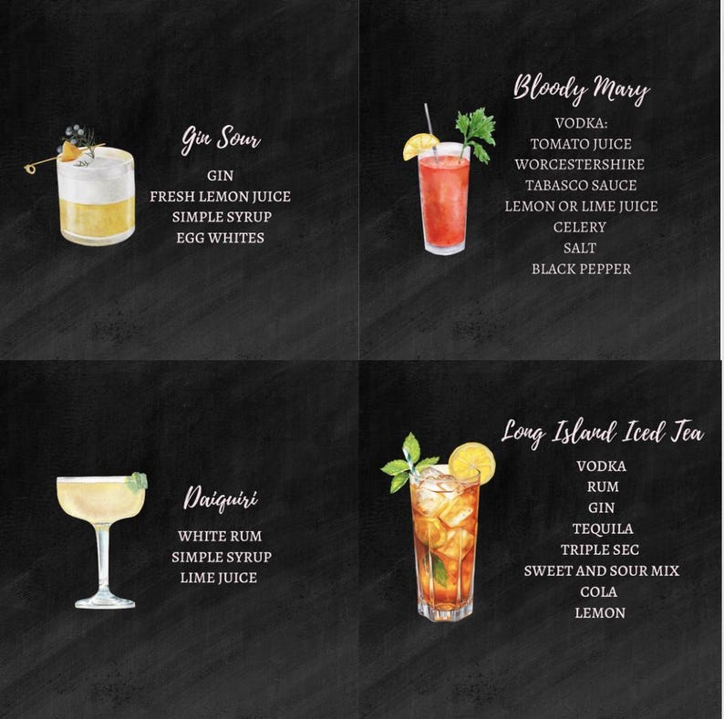 Event Drinks Menu - Etsy