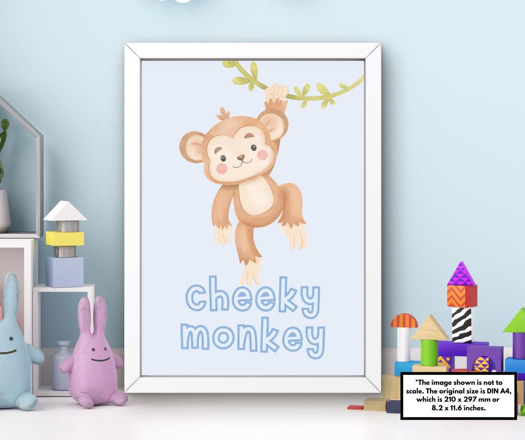 Cheeky Monkey Poster Printable at Home Fun and Playful Wall Art for ...
