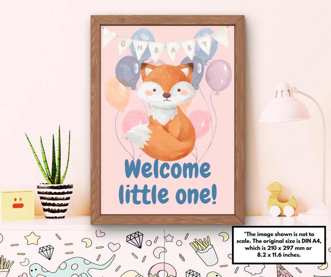 Welcome Little One Printable Poster for New Baby Arrival DIY Home Print ...