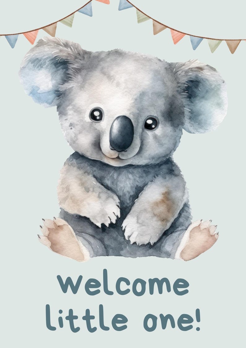 Welcome Little One Printable Poster for New Baby Arrival DIY Home Print ...