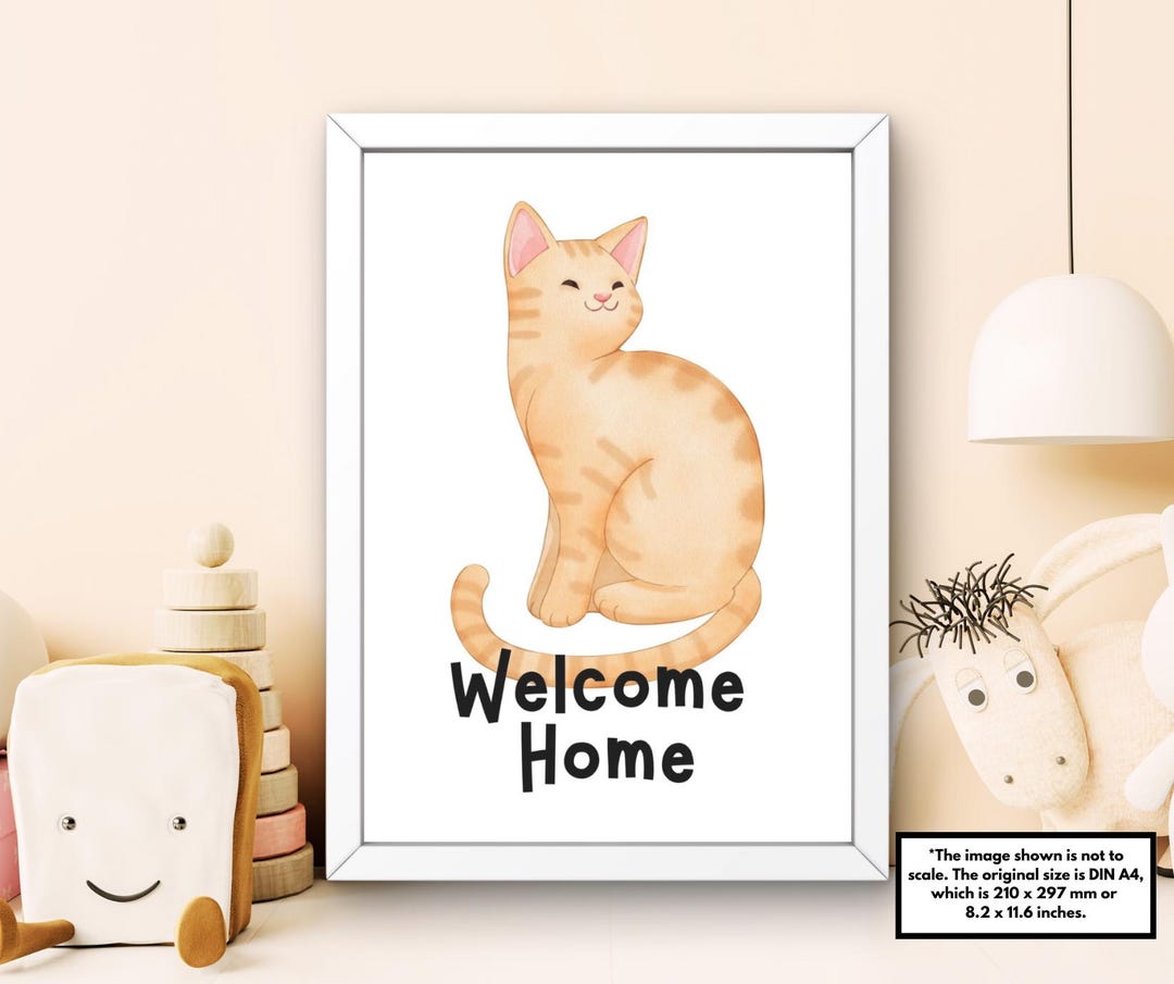 Welcome Home Pet Poster Wall Art Decor Animal Lover Gift DIN A4 Size ...