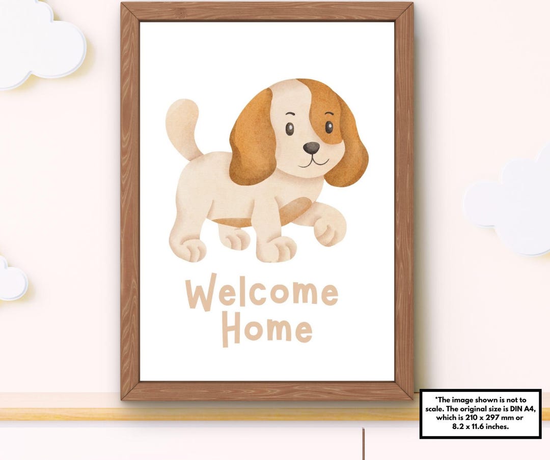 Welcome Home Pet Poster Wall Art Decor Animal Lover Gift DIN A4 Size ...