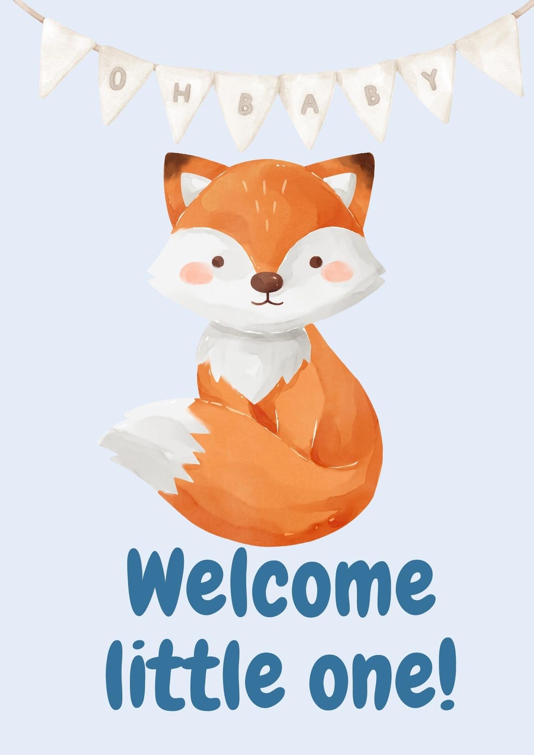 Welcome Little One Printable Poster for New Baby Arrival DIY Home Print ...