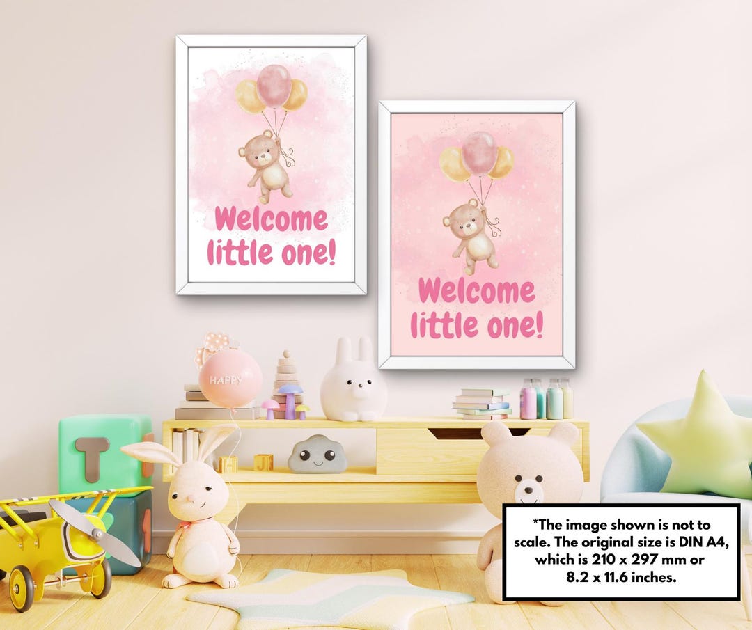 Welcome Little One Printable Poster New Baby Arrival DIY Home Print ...