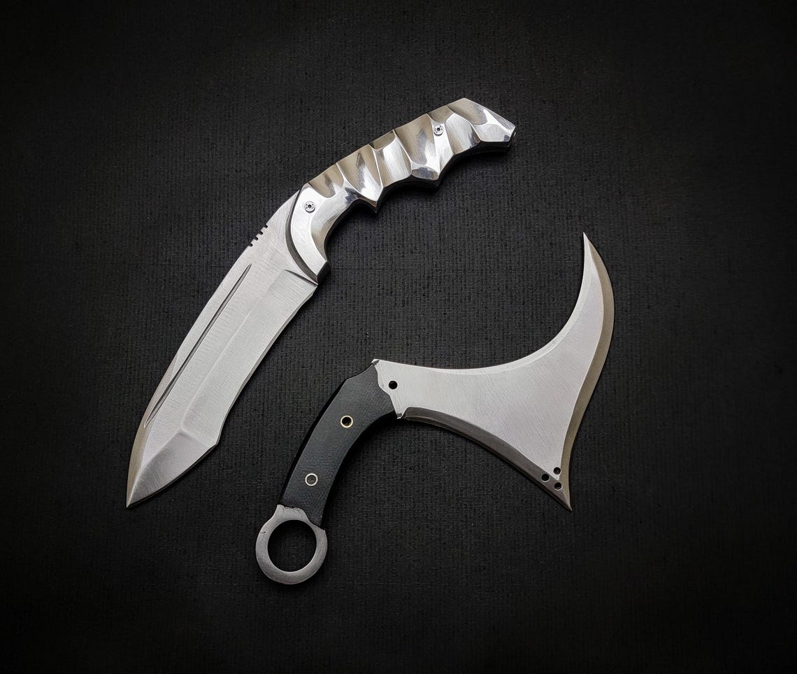 Tekken 8 Victor Chevalier Replica Knives: D2 Steel Blade, Leather ...