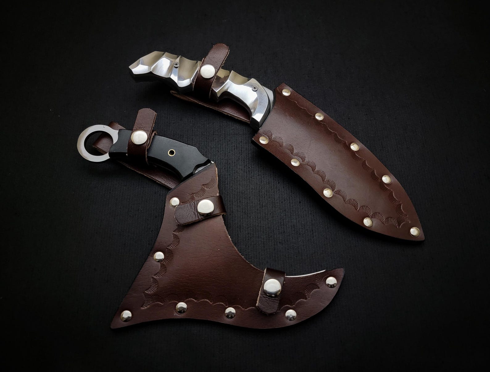 Tekken 8 Victor Chevalier Replica Knives: D2 Steel Blade, Leather ...