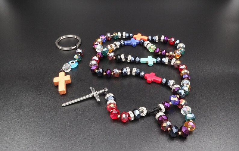 Catholic Rosary,hand Made,crystal Bead Rosary,spiritual,prayer ...