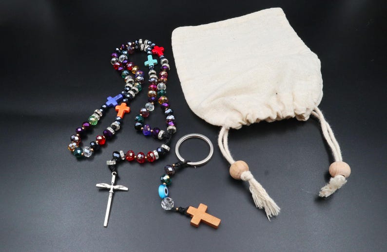 Catholic Rosary,hand Made,crystal Bead Rosary,spiritual,prayer ...
