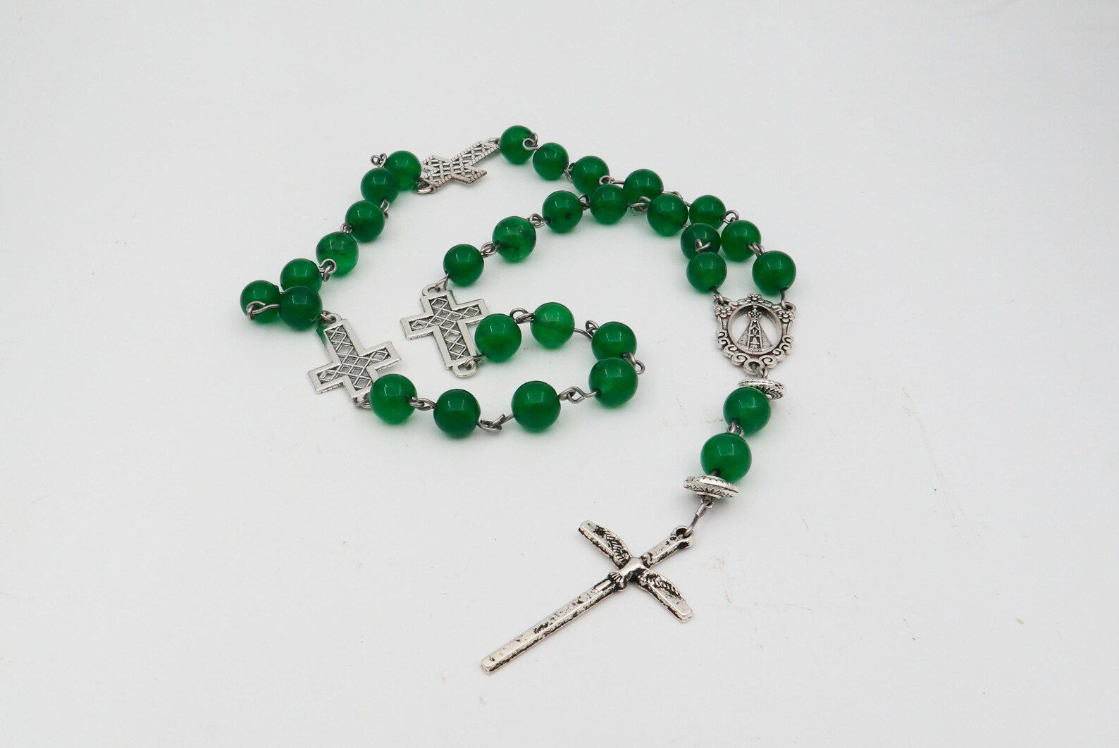 Green Jade,protestant,anglican Rosary,gemstone,hand Made,spiritual ...