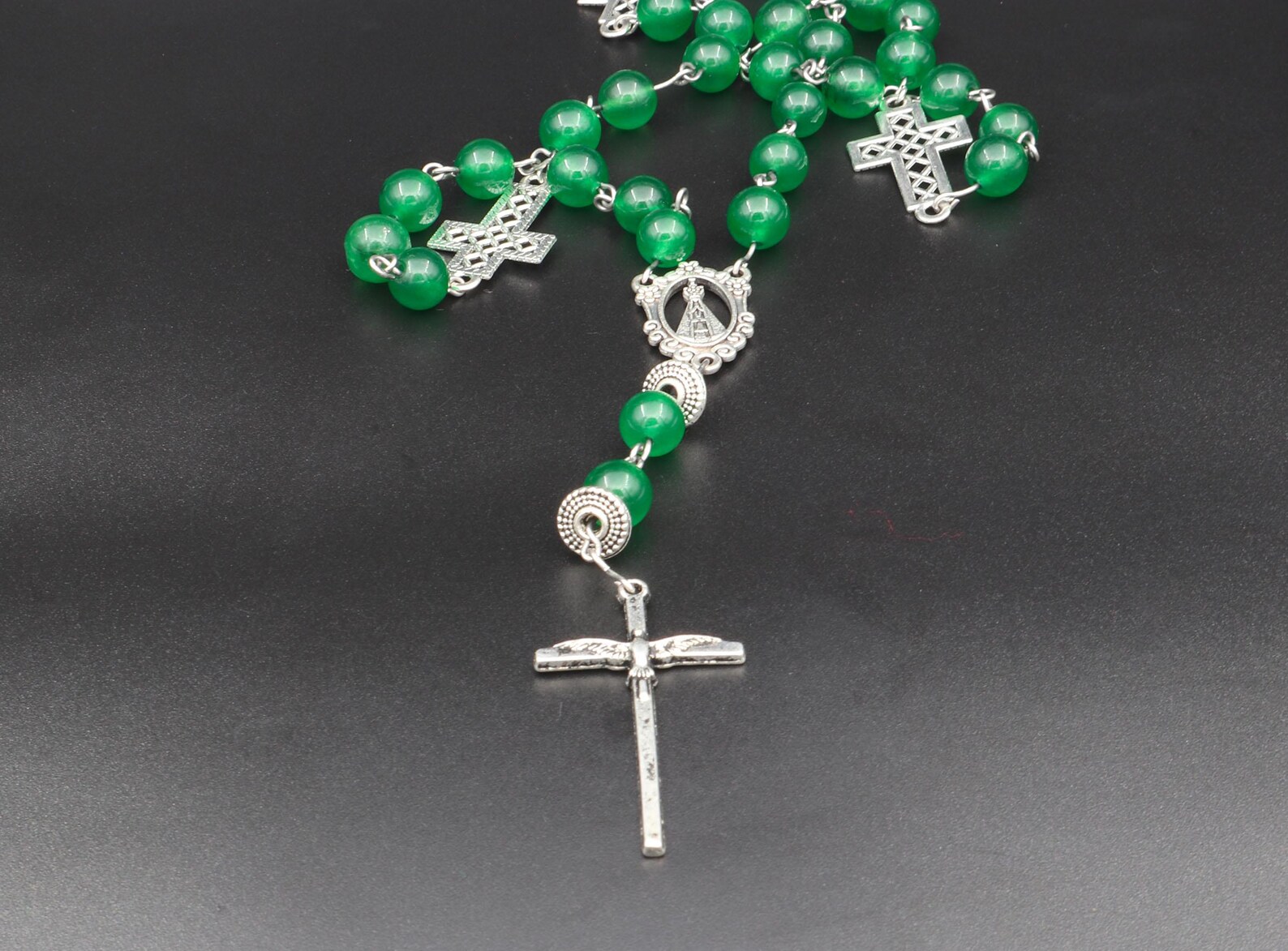 Green Jade,protestant,anglican Rosary,gemstone,hand Made,spiritual ...