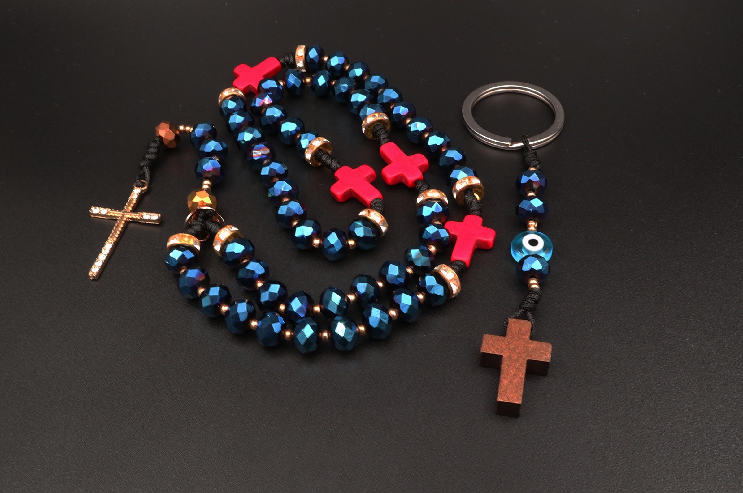 Catholic Rosary,hand Made,crystal Bead Rosary,spiritual,prayer ...