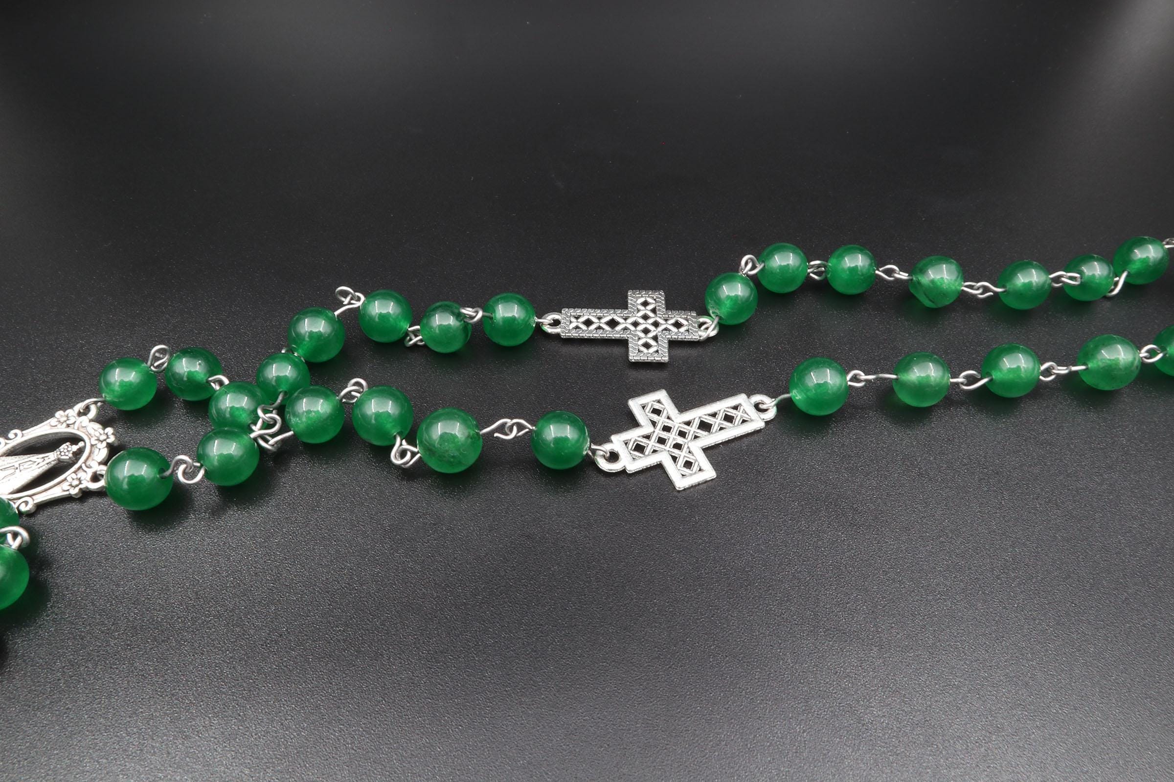 Green Jade,protestant,anglican Rosary,gemstone,hand Made,spiritual ...