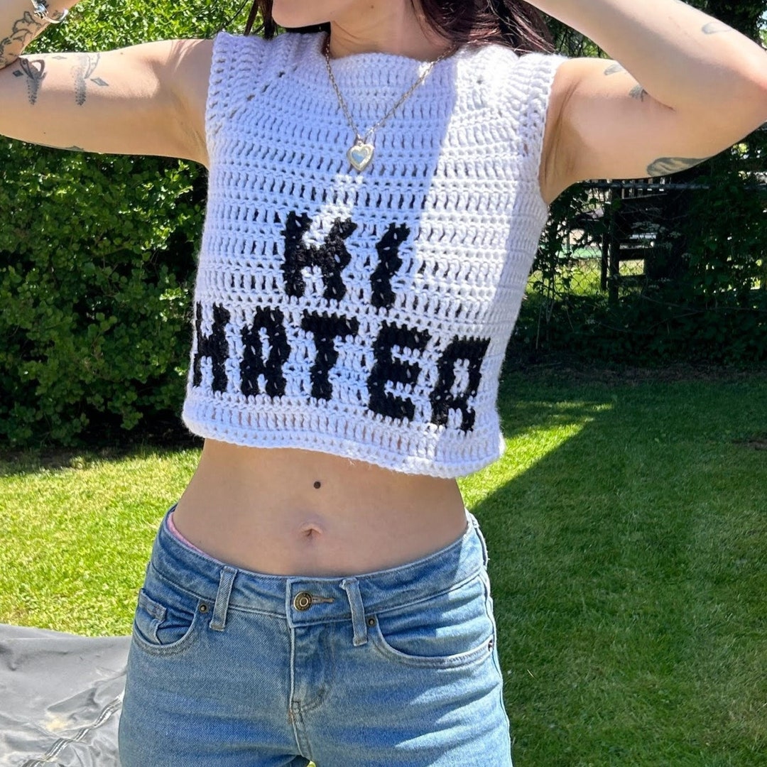 Hi Hater Bye Hater Crochet Baby Tee - Etsy