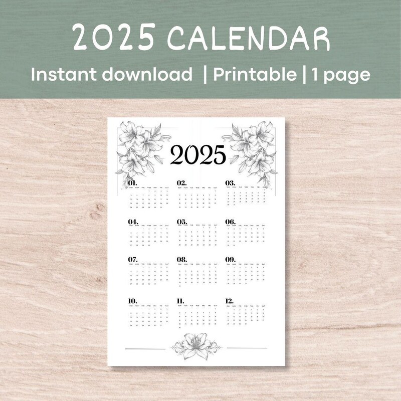 Flower Calendar - Etsy