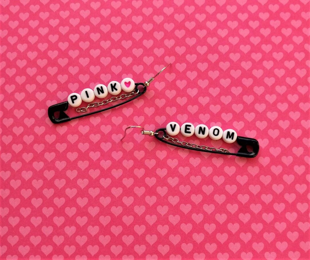 Blackpink Inspired Beaded Safety Pin Kpop Dangle Drop Earrings - Etsy