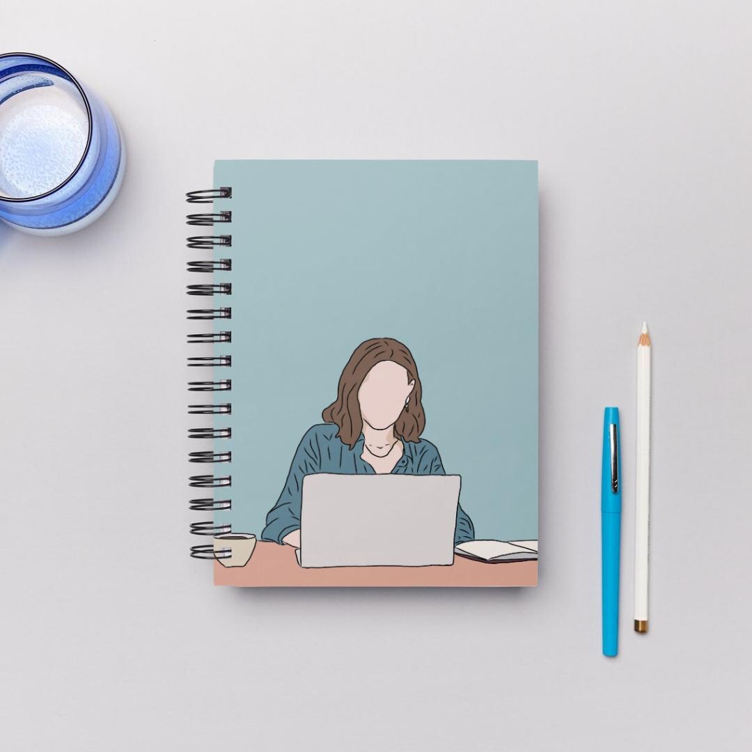 Cute Girl With Laptop Illustration for Postcards, Notebook, Etc. | Free ...
