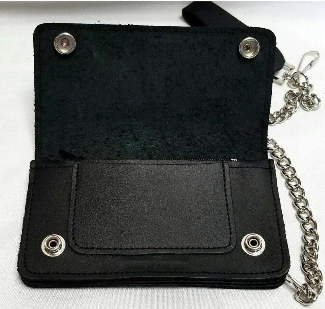 Cow Leather Motorcycle Trucker Biker Chain Wallet Inside Zipper - Etsy