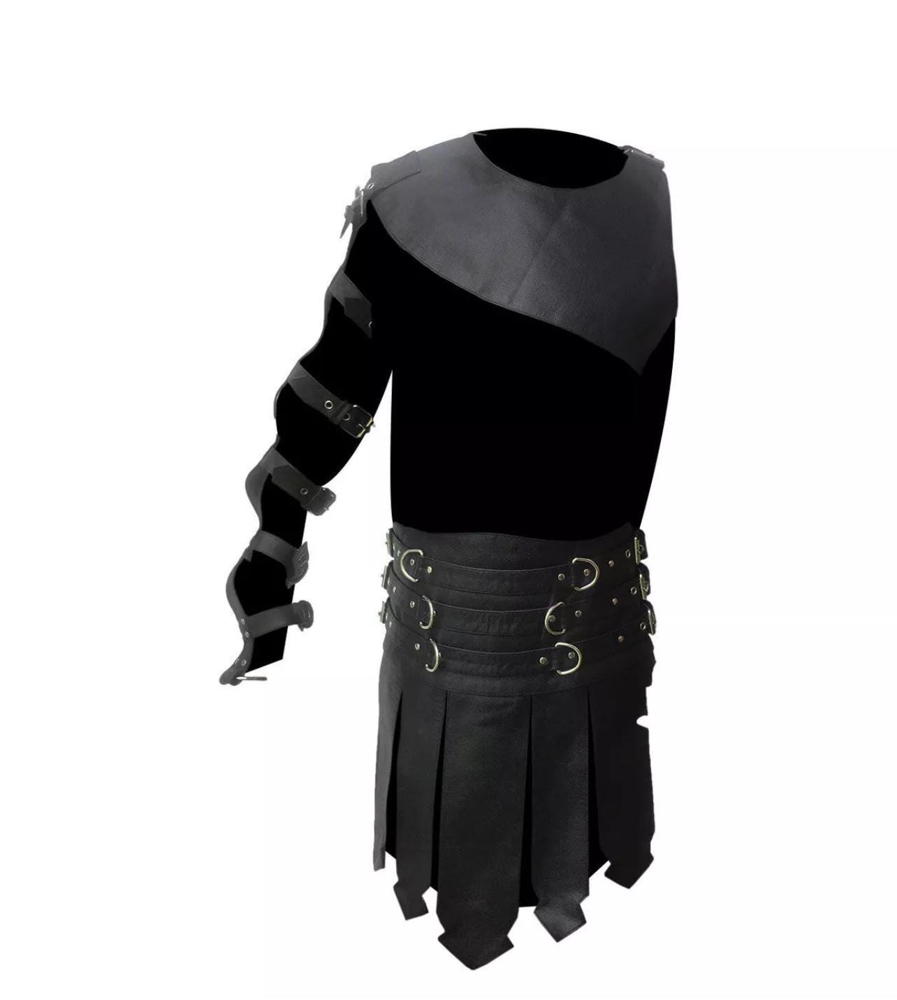 Real-cow-leather-3-piece-men-kilt-set-gladiator-roman-kilt-larp ...
