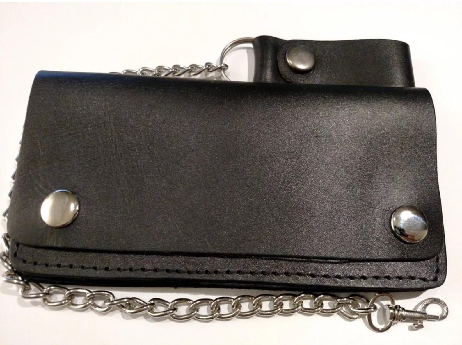 Cow Leather Motorcycle Trucker Biker Chain Wallet Inside Zipper - Etsy