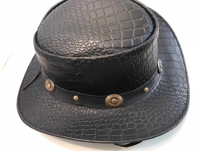 New Genuine Water Proof Cow LEATHER Outback Western Cowboy Hat ...