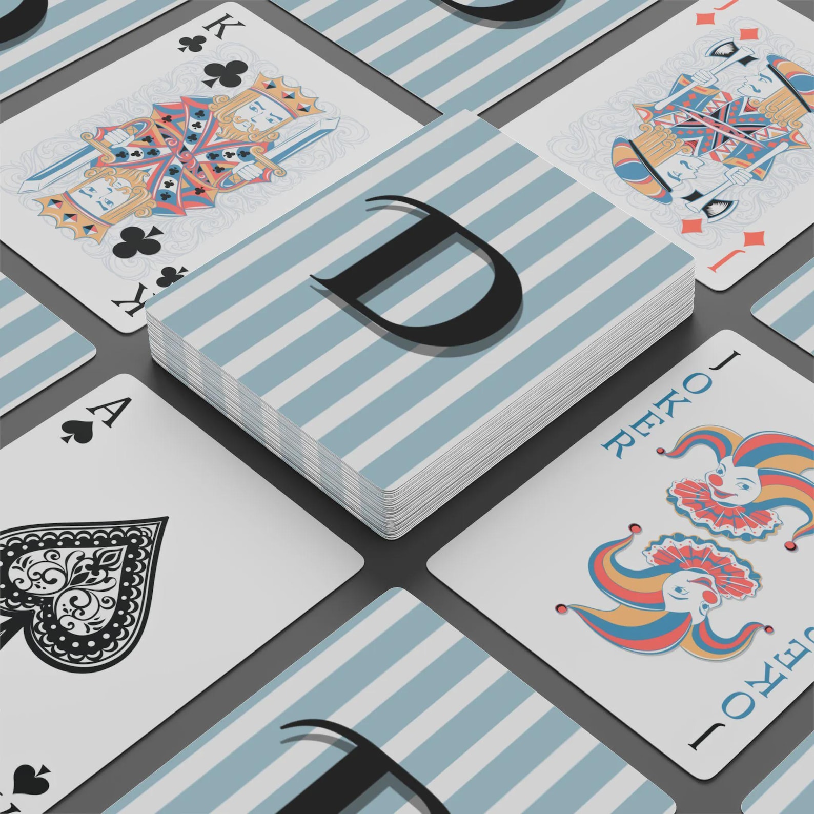 Custom Playing Cards for Family Reunion Monogram Playing Cards Father ...