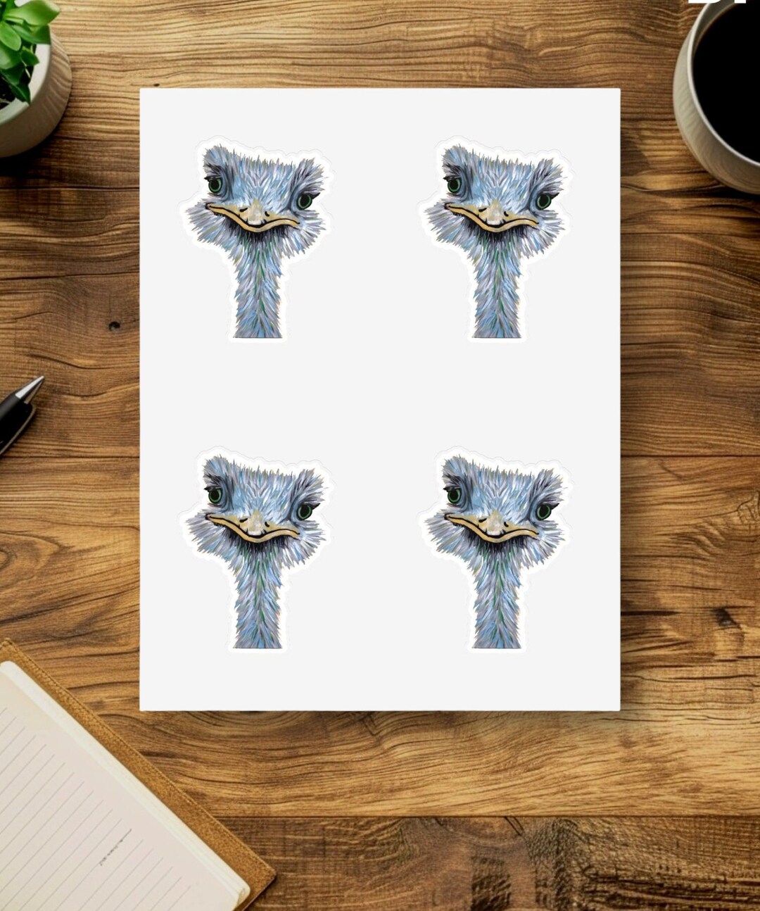 Ostrich Sticker Pack Cute Gift for Friends Funny Sticker for Laptop ...