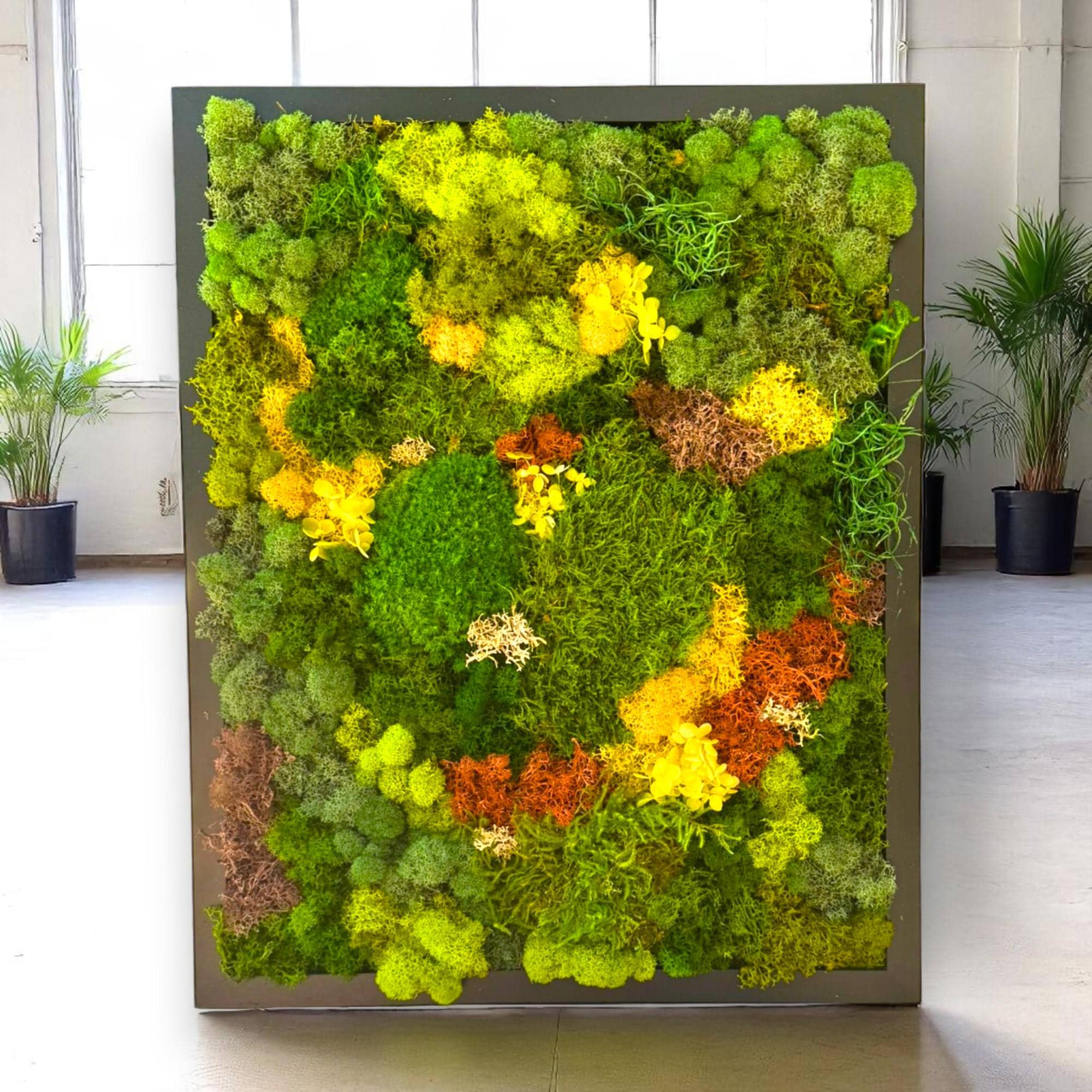 Large Vertical Moss Wall Art – Autumn Tones Preserved Moss Frame ...