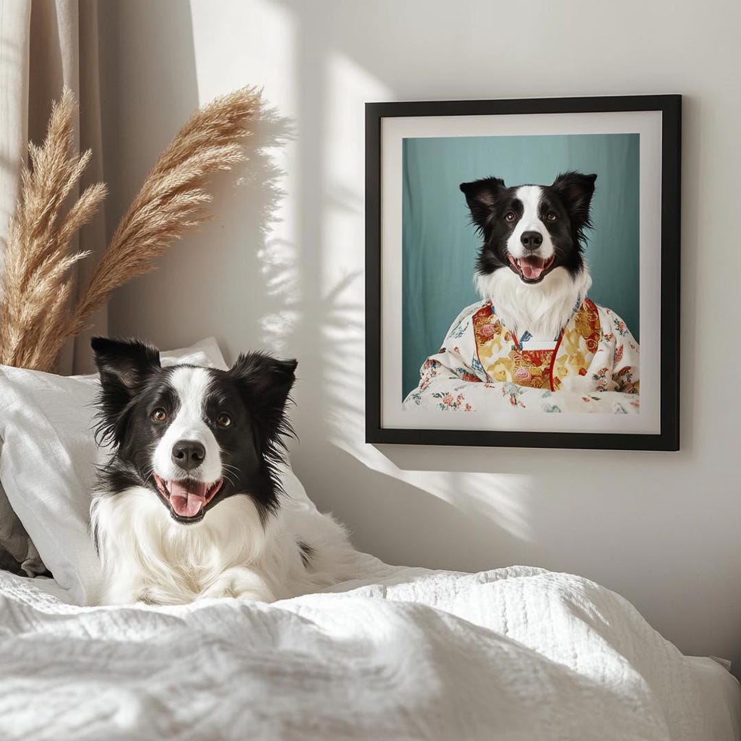 Pet Portraits Asian Style, Custom Pet Portrait Painting Canvas, Dog ...