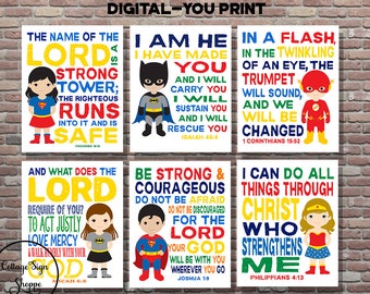 Superhero scripture | Etsy