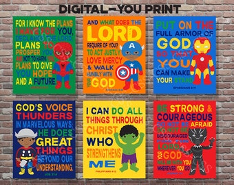Superhero Bible Art | Etsy