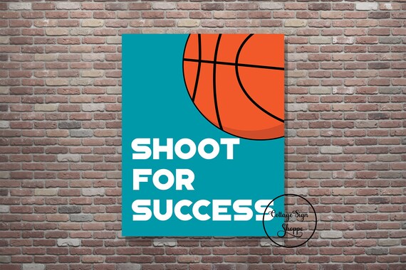 Shoot For The Moon Basketball Poster DIGITAL Basketball Motivational ...