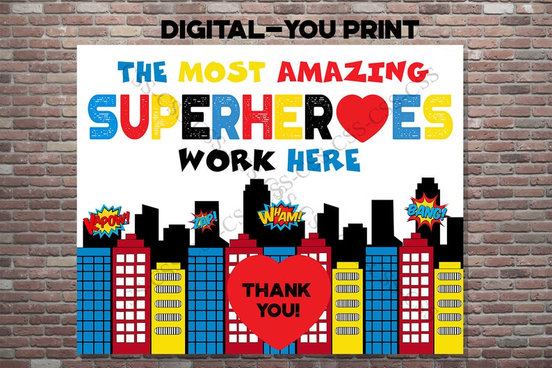 The Most Amazing Superheroes Work Here Appreciation Poster - Etsy