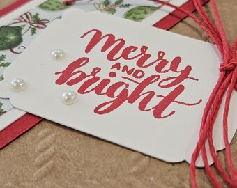 Merry and Bright, Handmade Christmas Card, Ornaments and All - Etsy