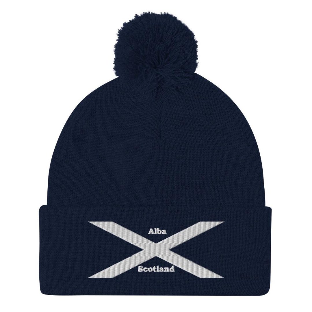 Alba / Scotland With Saltire Scottish Flag Pom-pom Beanie - Etsy
