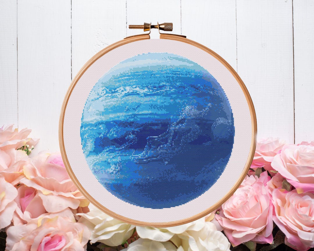 Planet Neptune Cross Stitch Pattern, X-cross Stitch, Instant Download ...