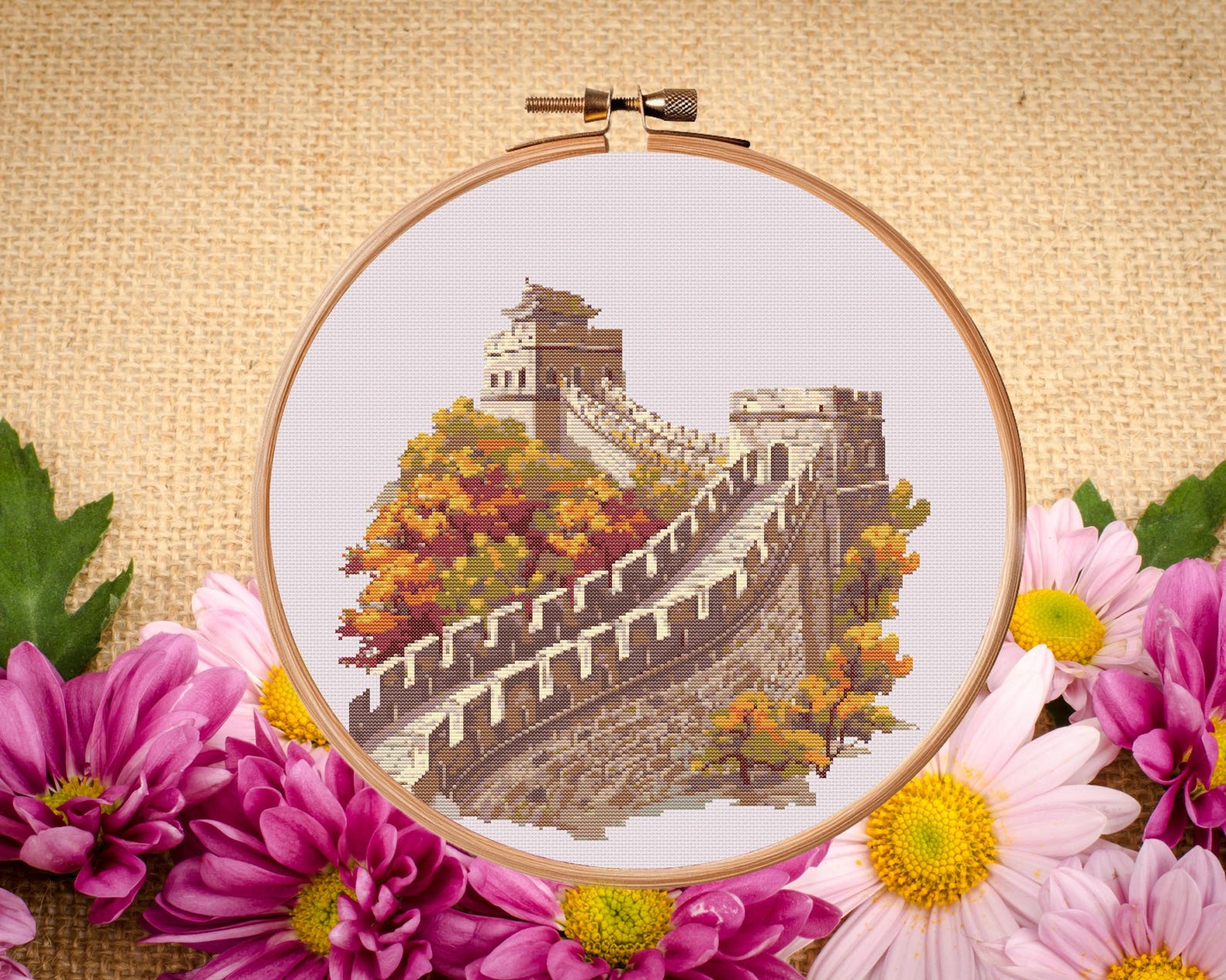Great Wall of China, Cross Stitch Pattern, X-cross Stitch, Instant ...