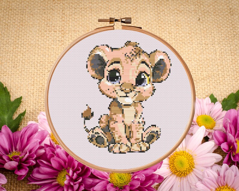 Baby Lion Cross Stitch Pattern, X-cross Stitch, Instant Download PDF ...