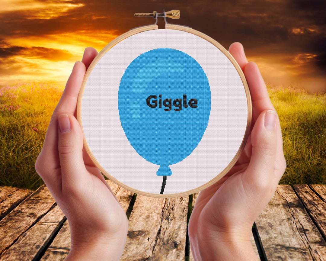 Giggle Balloon, Cross Stitch Pattern, X-cross Stitch, Instant Download ...