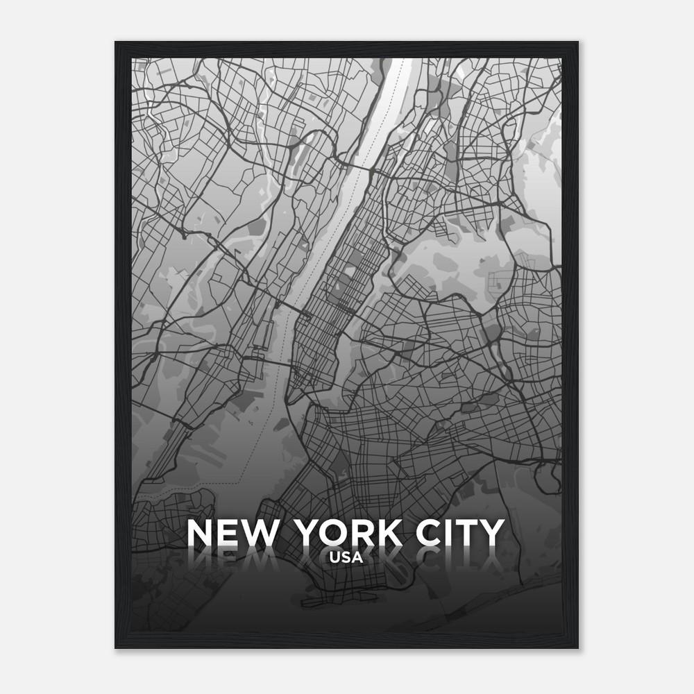 New York City Map Print: Minimalist Aesthetic Wall Art, Hanging Poster ...