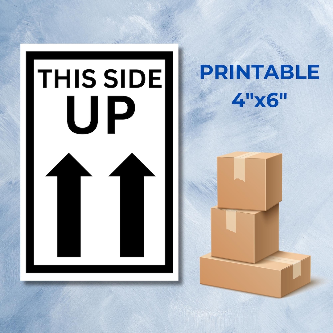 This Side up 4"x6" Printable Thermal Shipping Label Design - Etsy