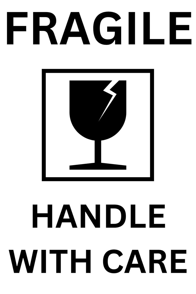 Handle With Care Fragile 4"x6" Printable Thermal Shipping Label Design ...