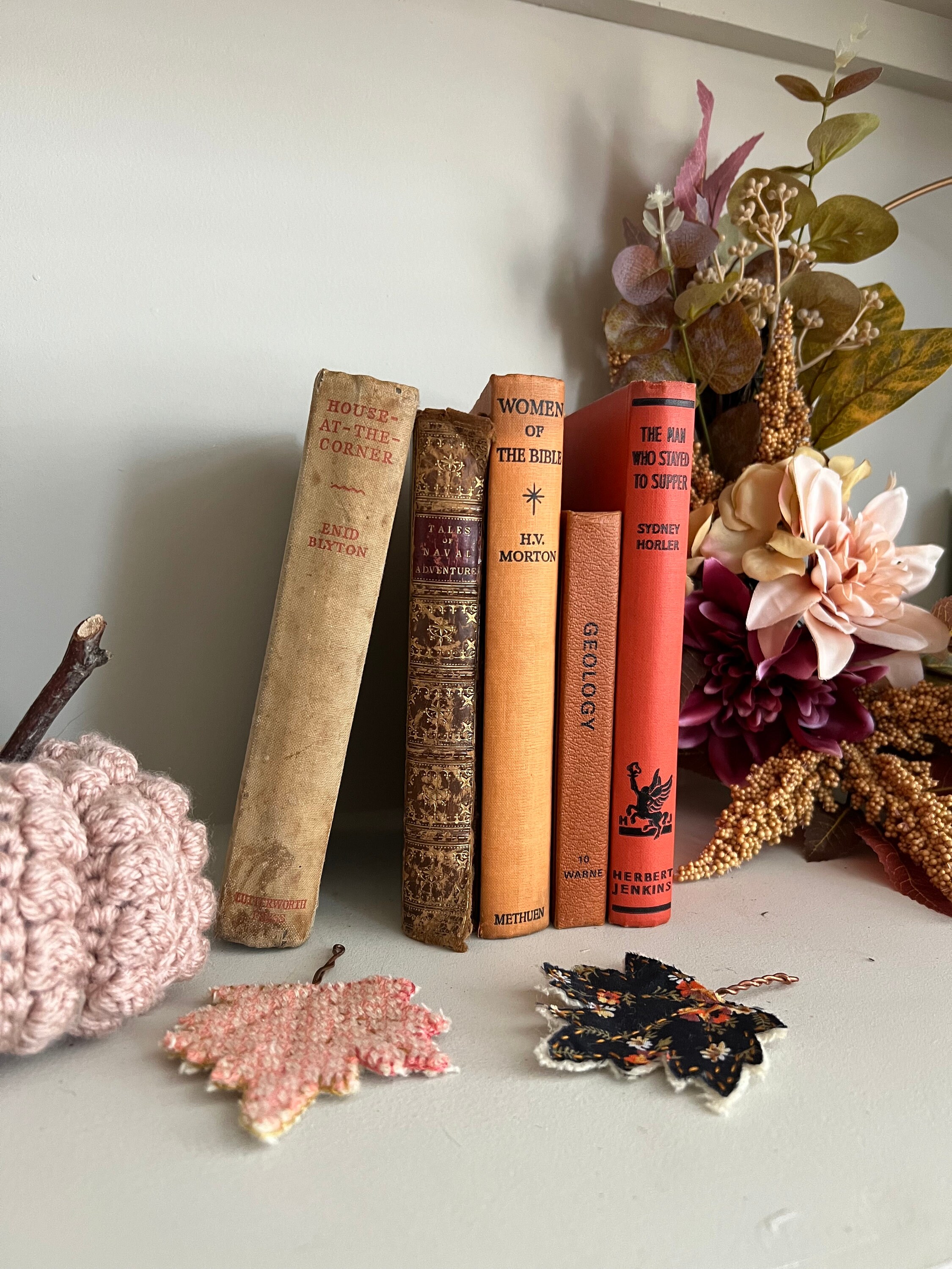 Vintage Book Stack Fall Styling Prop Autumn Decor Instant Mini Library ...